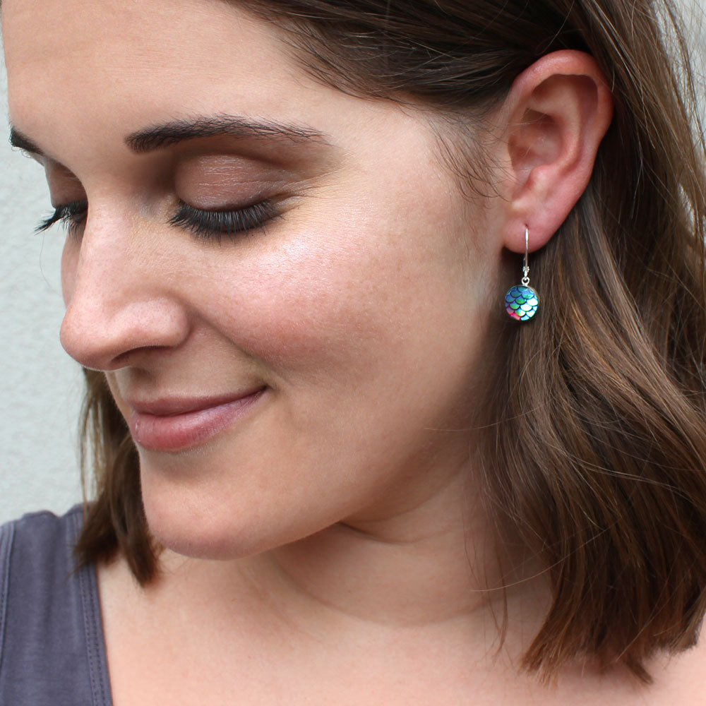 10mm Raspberry Mermaid Earrings | AVA Goldworks