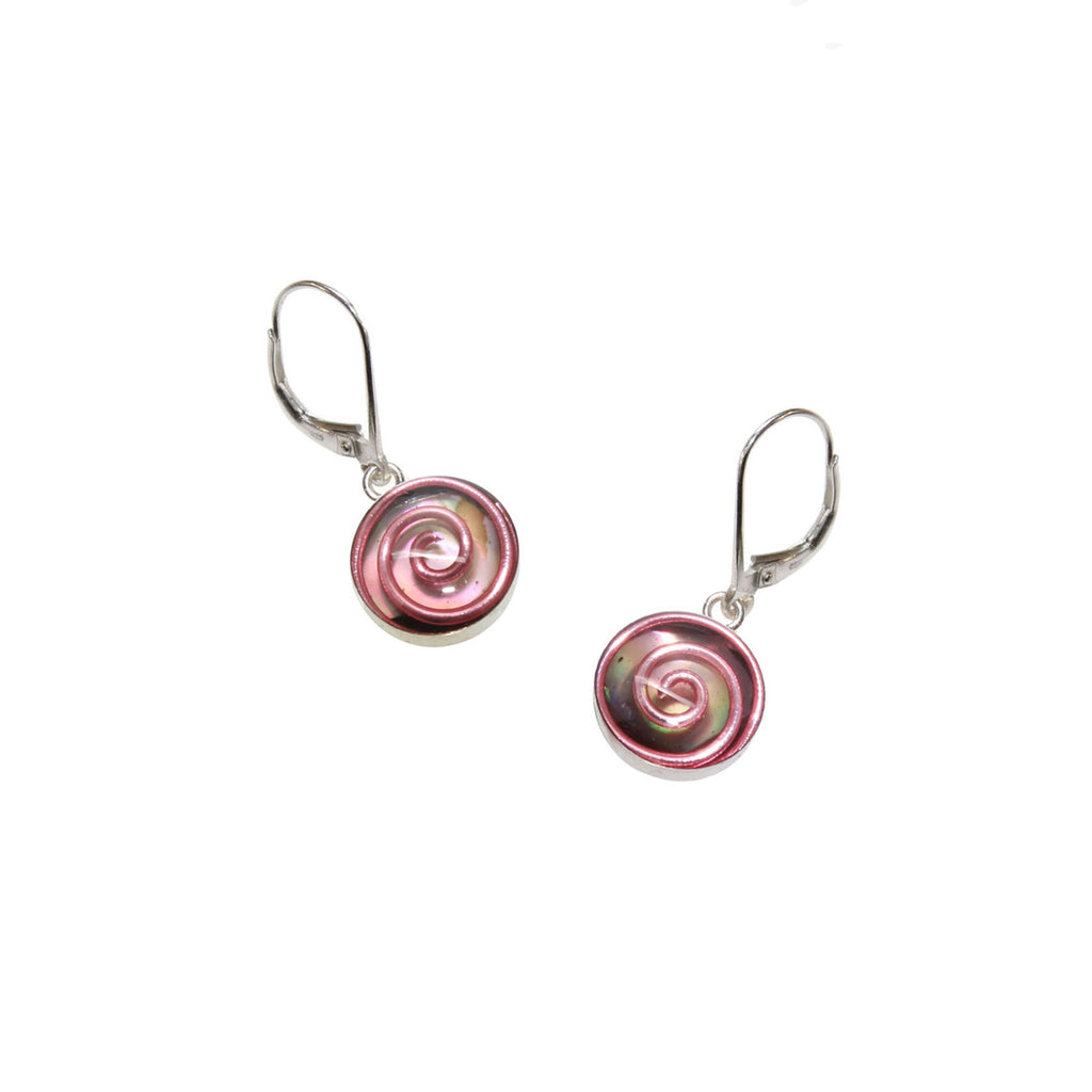 10mm Pink Abalone Earrings | AVA Goldworks