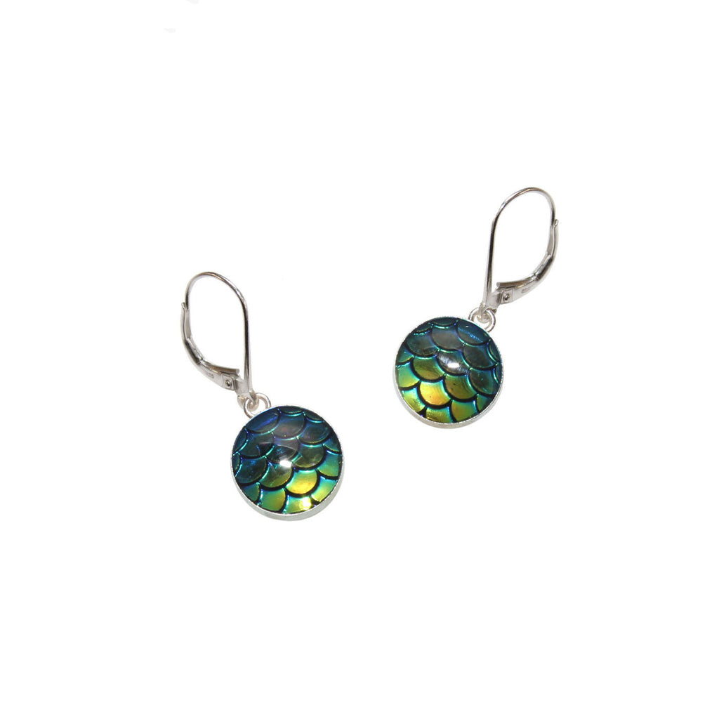 10mm Navy Mermaid Earrings | AVA Goldworks