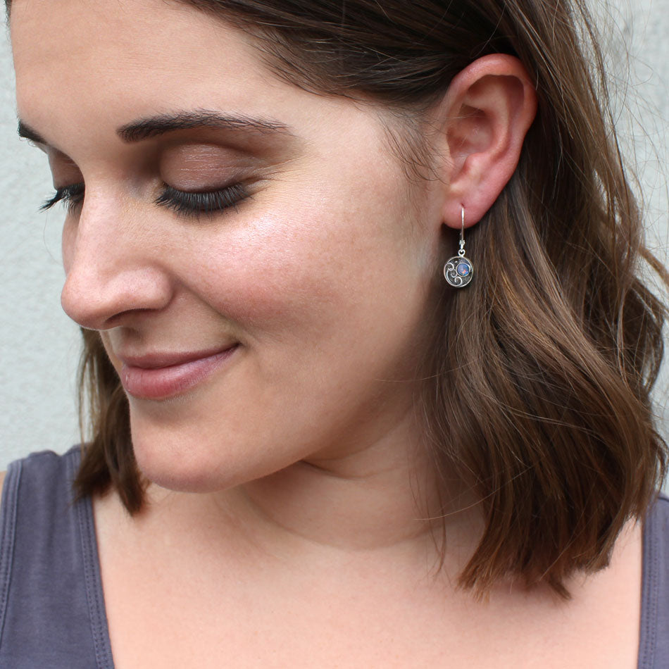 10mm Silver Opal Earrings | AVA Goldworks
