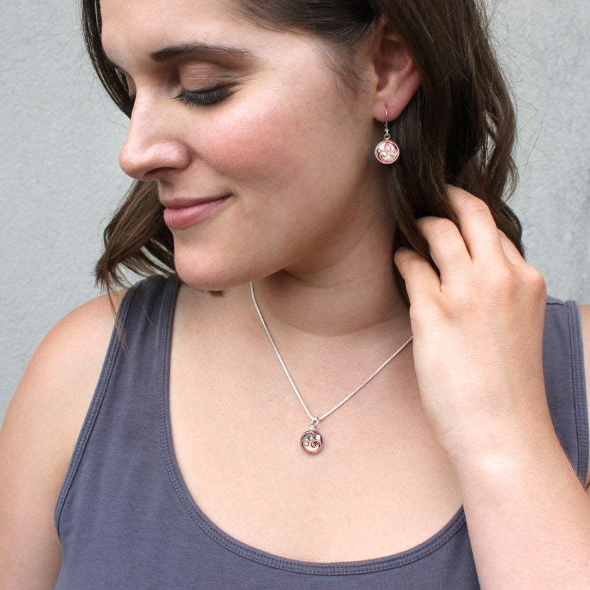 12mm Pink Abalone Set | AVA Goldworks