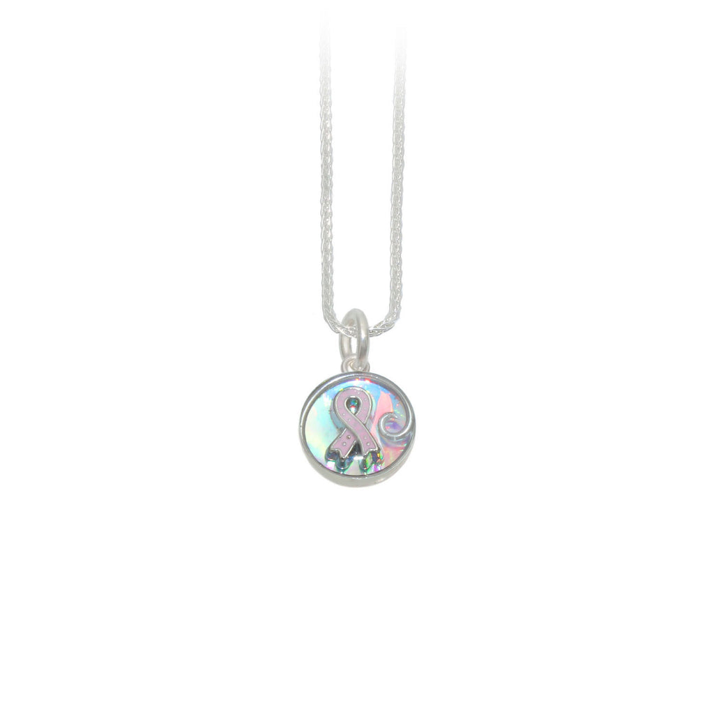 12mm Aurora Pink Ribbon Pendant | AVA Goldworks