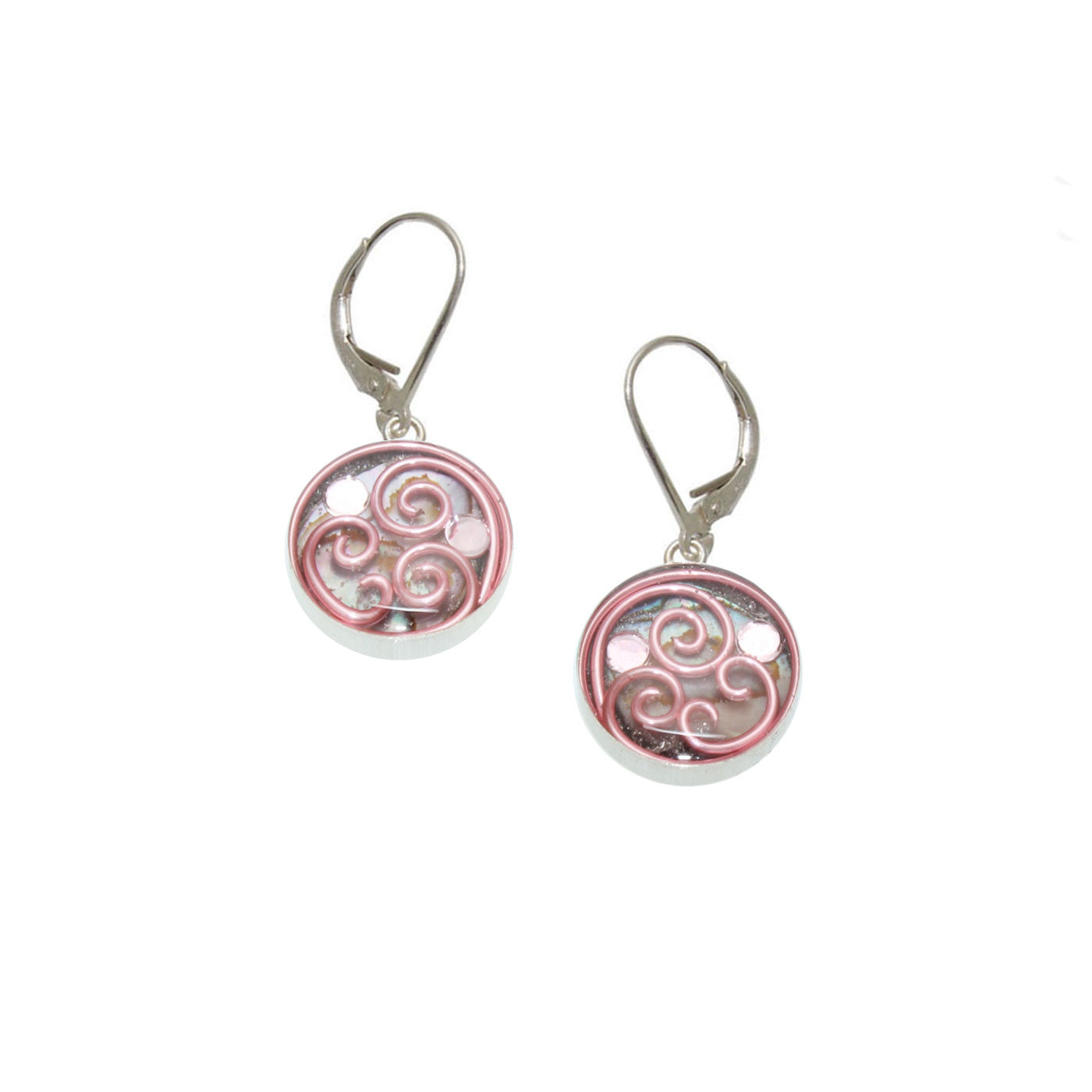 15mm Pink Abalone Earrings | AVA Goldworks