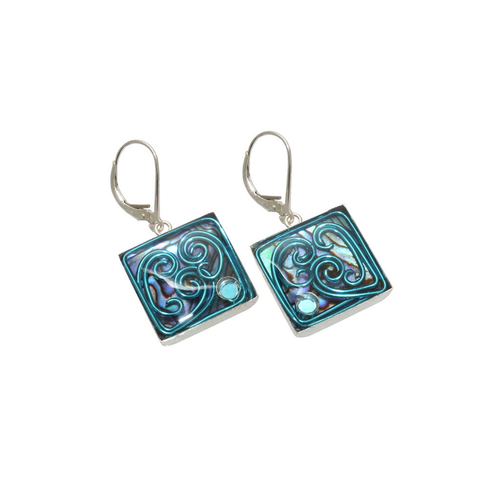 16mm Sky Abalone Earrings | AVA Goldworks