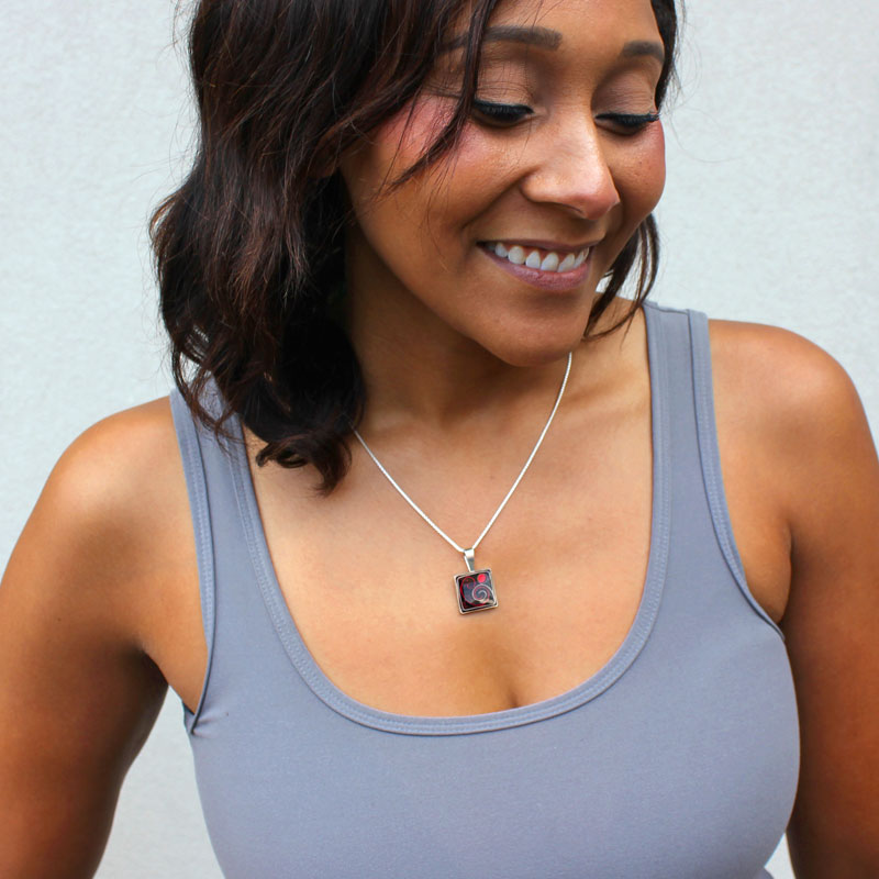 16mm Red Python Square Pendant | AVA Goldworks