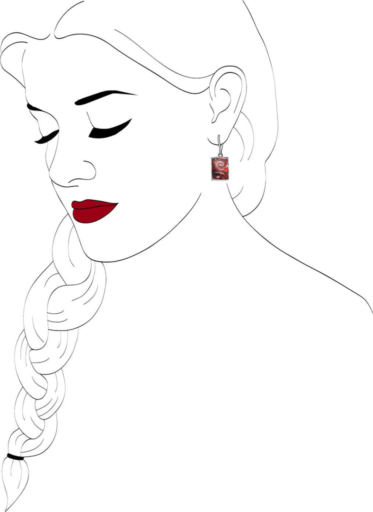 18x13mm Red Python Earrings | AVA Goldworks