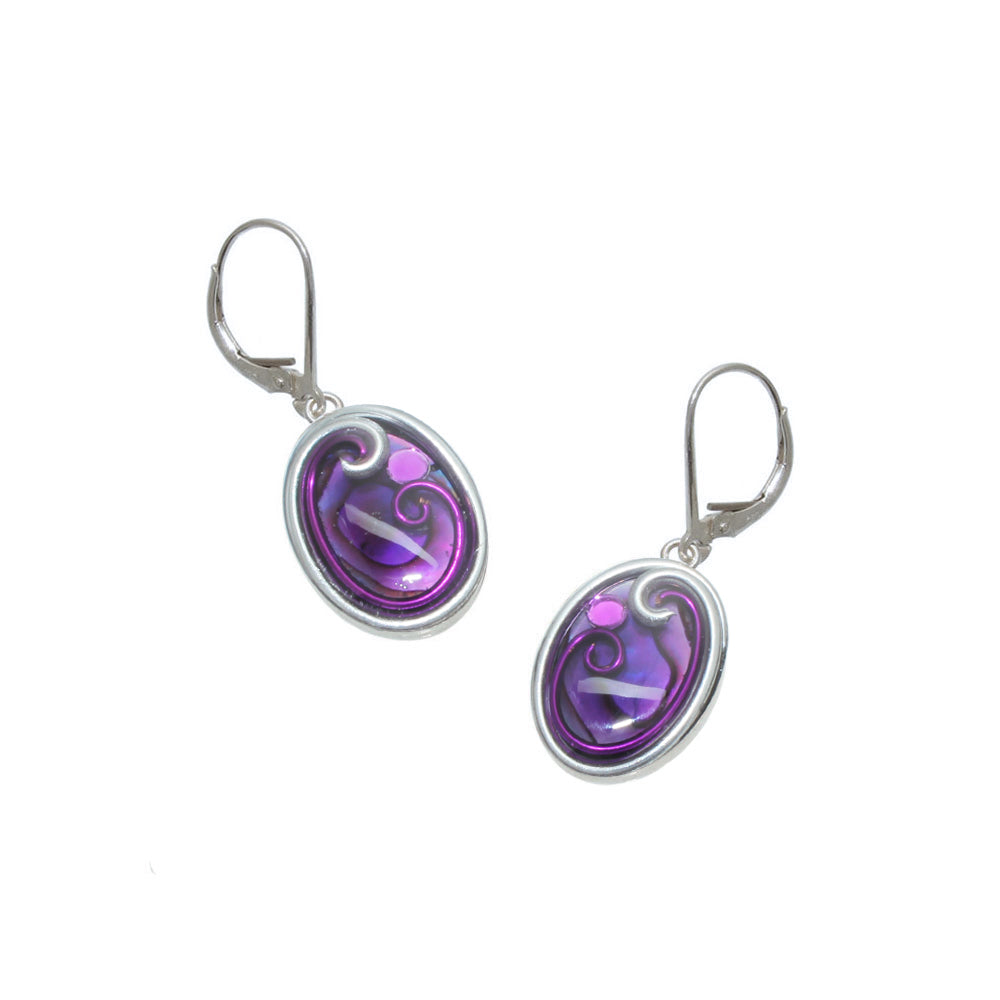 18x13mm Purple Abalone Earrings | AVA Goldworks