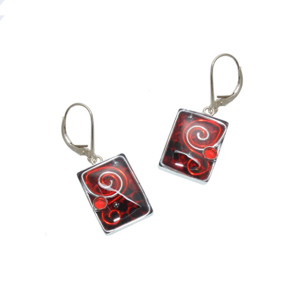 18x13mm Red Python Earrings | AVA Goldworks