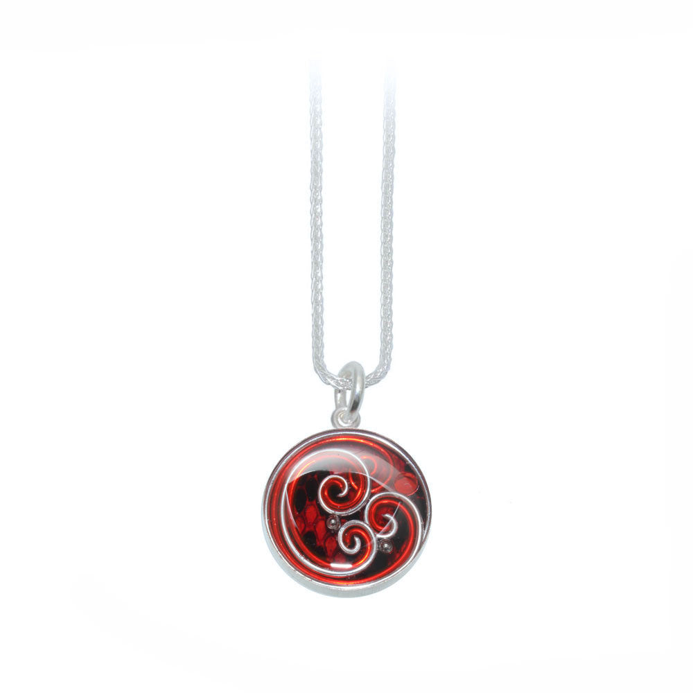 20mm Round Red Python Pendant | AVA Goldworks