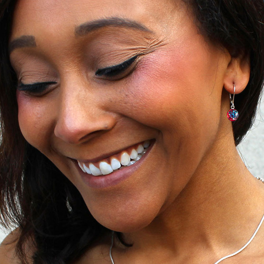 8mm Red Mystique Earrings | AVA Goldworks