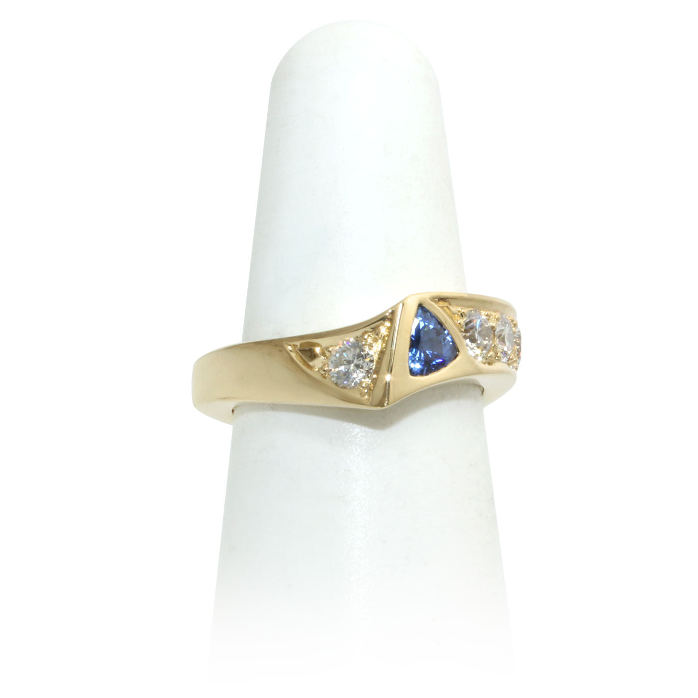 Size 7 - Blue Sapphire & Diamond Ring | AVA Goldworks