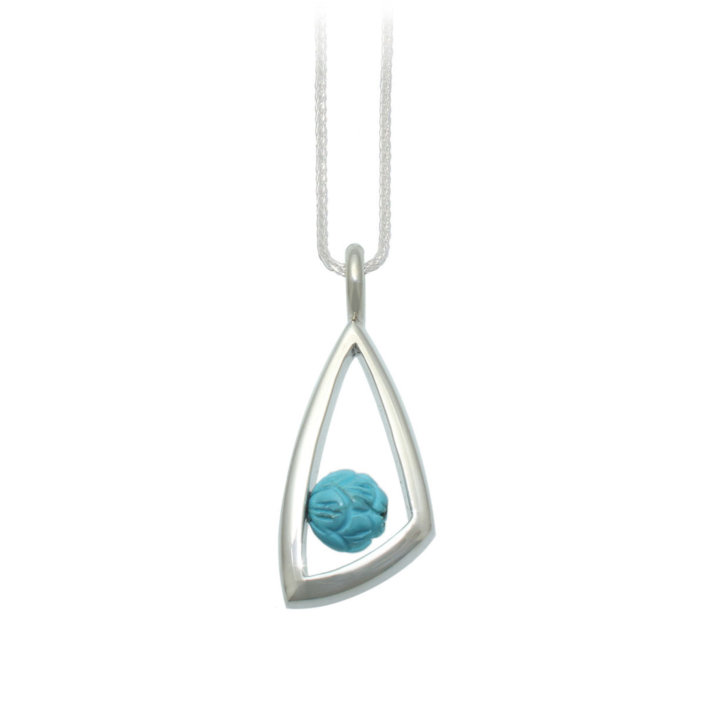 Triangle Turquoise Pendant | AVA Goldworks